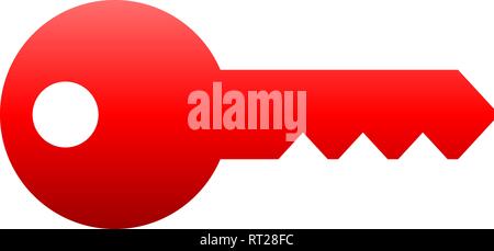 Key symbol icon - red gradient, isolated - vector illustration Stock ...