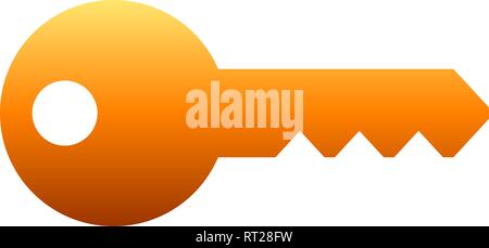 Key symbol icon - orange gradient, isolated - vector illustration Stock ...