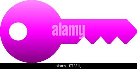 Key symbol icon - purple gradient, isolated - vector illustration Stock ...