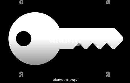 Key symbol icon - white gradient outline, isolated - vector ...