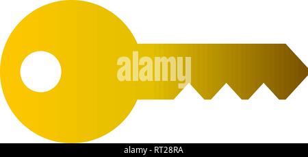 Key symbol icon - golden gradient, isolated - vector illustration Stock ...