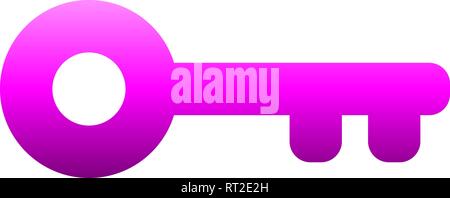 Key symbol icon - purple gradient outline, isolated - vector ...