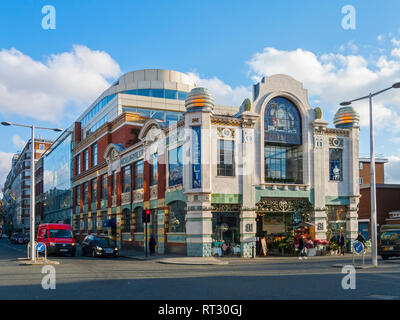 England, London, Chelsea, Michelin House, Exterior Wall Tiling showing ...