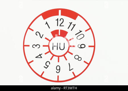 Red TÜV sticker Stock Photo - Alamy