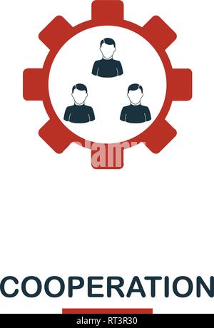 Cooperation icon from teamwork collection. Simple line element ...