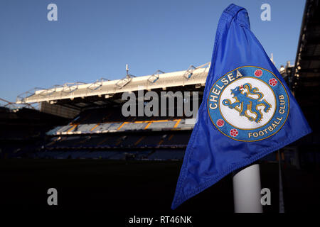 A Chelsea branded corner flag during the Premier League match at ...
