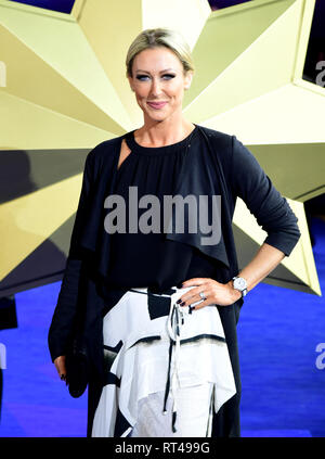 Faye Tozer attending the European premiere of Captain Marvel at Curzon ...