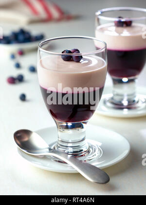 Jelly with fresh blueberries Stock Photo - Alamy