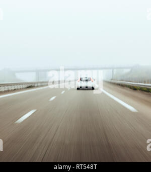 Highway in fog German Autobahn Stock Photo - Alamy