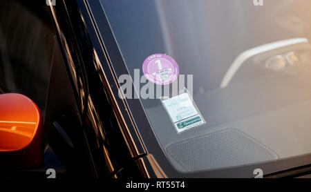 STRASBOURG, FRANCE - NOV 1, 2017: Mandatory Air Quality Certificate ...