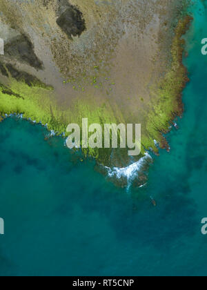 Indonesia, West Sumbawa, Maluk beach, Aerial view of Super Suck surf ...
