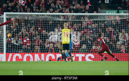 Liverpool's Sadio Mane scores his side's first goal of the game Stock ...