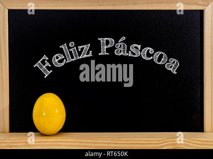 Feliz pascoa is Happy Easter written in Portuguese on a label for ...