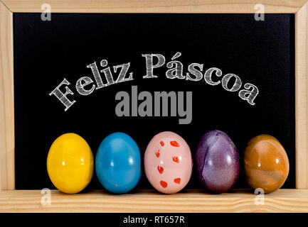 Feliz pascoa is Happy Easter written in Portuguese on a label for ...