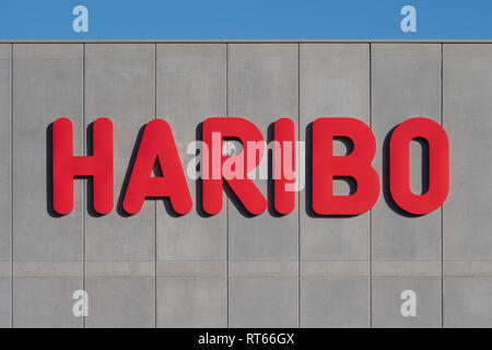 The Haribo logo seen on the side of the company's confectionery ...