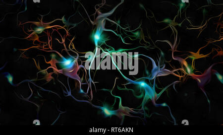Neurons. Painting on canvas Stock Photo - Alamy
