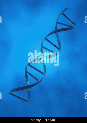 DNA Strand in blue light Stock Photo - Alamy