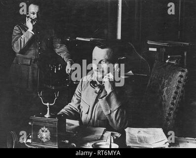 1918 - Armistice - Officers of the Allied Commission at Spa use former ...