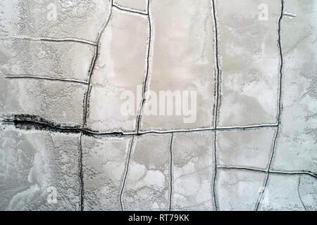 Aerial photo shows the colorful salt lake in Yuncheng City, north China ...