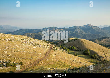Greece, Peloponnese, Arcadia, Lykaion, view from mountain Profitis ...