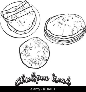 Hand-drawn Chapati bread illustration. Flatbread, usually known in ...