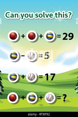 Can you solve this math worksheet illustration Stock Vector Image & Art ...