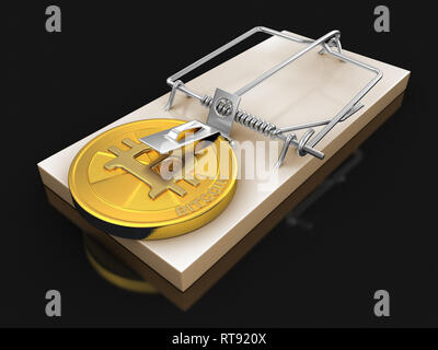 Mousetrap and Bitcoin. Image with clipping path Stock Photo - Alamy