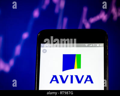 Aviva plc logo seen displayed on smart phone Stock Photo - Alamy