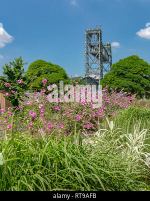 The Hef park with an ancient railway bridge Stock Photo - Alamy