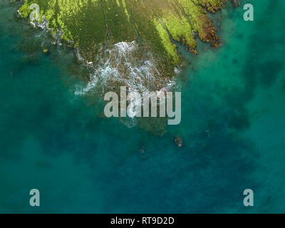 Indonesia, West Sumbawa, Maluk beach, Aerial view of Super Suck surf ...