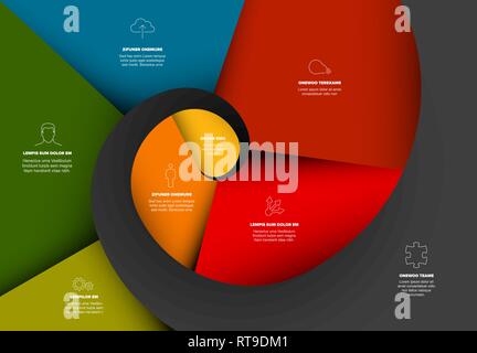 Project evolution timeline template with spiral model and icons color ...