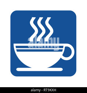 Coffee cup icon isolated on 3d yellow round button abstract ...