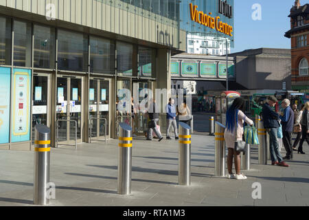 Barriers against terrorism, Victoria Centre, Nottingham Stock Photo - Alamy