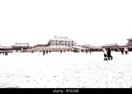 Snowing in Beijing, China Stock Photo - Alamy