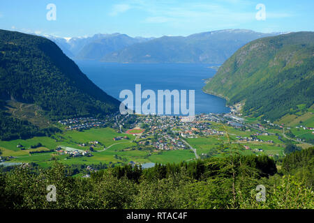 The town of Vik and the Sognefjorden,Norway Stock Photo - Alamy