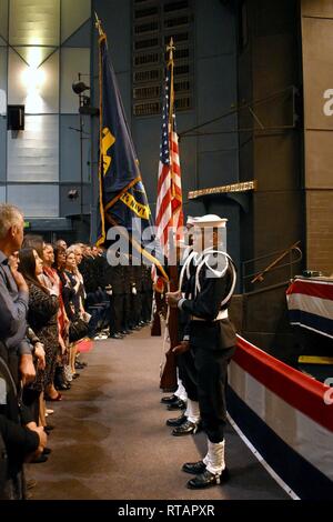 GROTON, Conn., (Feb. 2, 2019) Cmdr. Craig Litty, right, requests ...