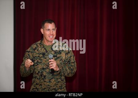 U.S. Marine Corps Col. Jeffrey Kenney, commanding officer, and Sgt. Maj ...