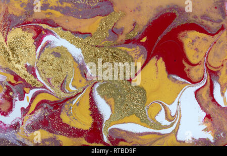 Red and gold marbling pattern. Golden marble liquid texture Stock Photo ...