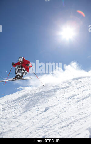 Snow Skiing action Stock Photo - Alamy