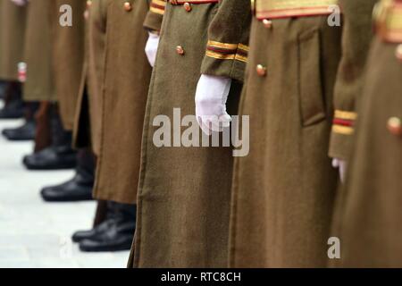 Afghan honor cordon troops stand ready for the arrival of U.S. Acting ...