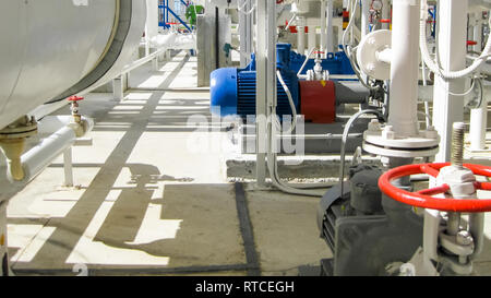 Centrifugal pumps that pump gasoline. Pump refinery. Oil refinery ...