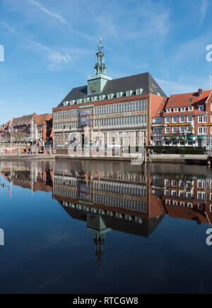 Germany Lower Saxony Emden city-overview pedestrian precinct Begrünung ...