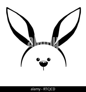 Sketch rabbit ears with a muzzle. Easter bunny. Vector Stock Vector ...