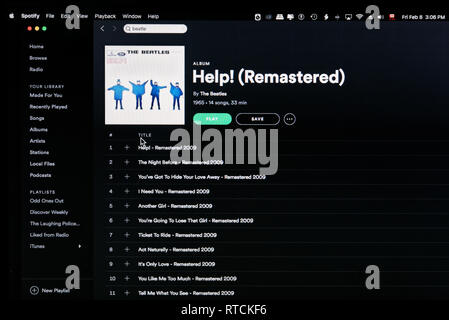 The Beatles album With the Beatles Spotify webpage Stock Photo - Alamy