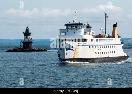 The Mary Ellen ship Cross Sound ferry at Orient Point Long Island New ...