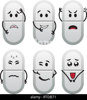 Laughing capsule with drug. Funny cartoon pills Stock Vector Image ...