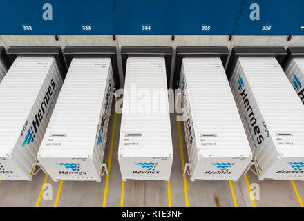 Hamburg, Germany. 28th Feb, 2019. Container swap bodies are located in ...