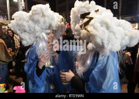 Thessaloniki, Greece, March 1st, 2019. People celebrate Barbeque ...
