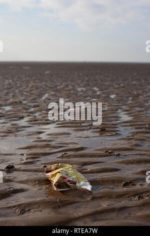Plastic pollution on the beach at Crosby, Liverpool Stock Photo - Alamy
