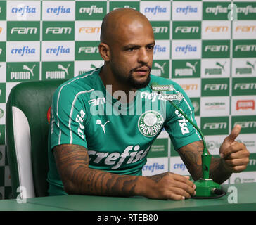Sao Paulo, Brazil. 01st March, 2019. Felipe Melo during a press ...